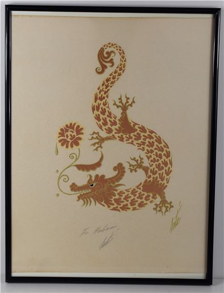 Erté | A lithograph print of a dragon which is believed to have been ...