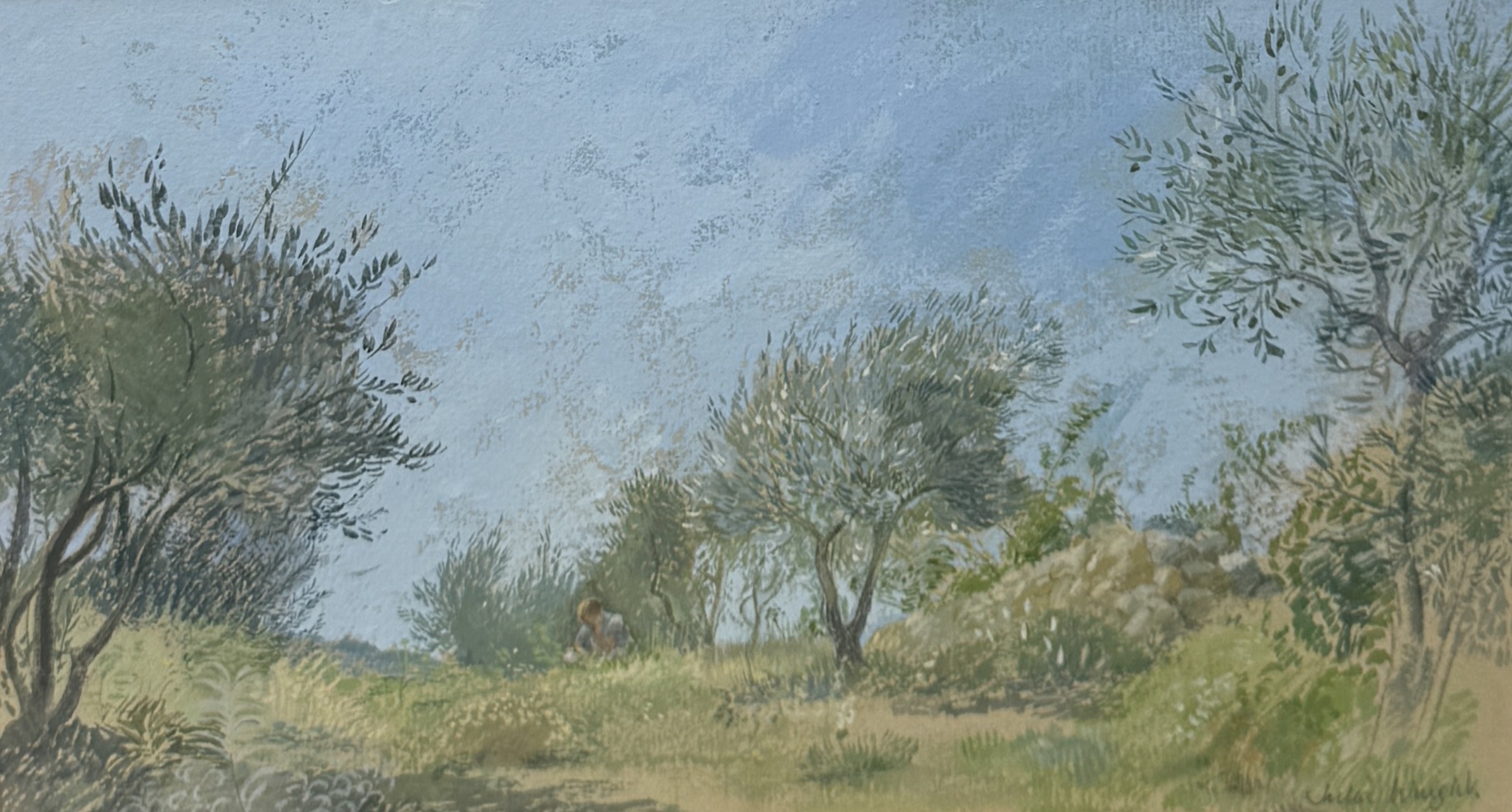 Julia Wright | A FIGURE READING IN A FIELD | MutualArt