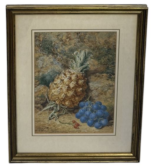 Thomas Frederick Collier | A STILL LIFE WITH PINEAPPLE AND GRAPES ...