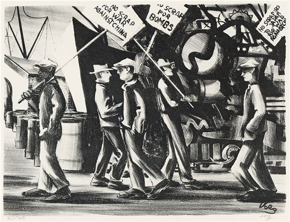 Herman Volz | Picket Line (Circa 1938) | MutualArt