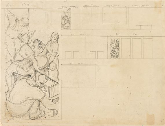 Anatol Shulkin | Mural Study (1942) | MutualArt