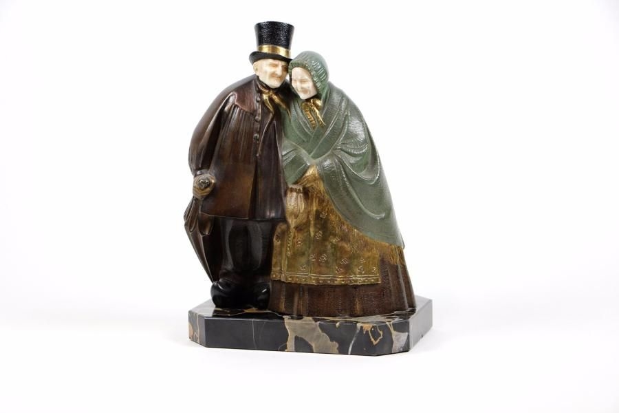 André Vincent Becquerel | Couple de paysans normands (1893) | MutualArt