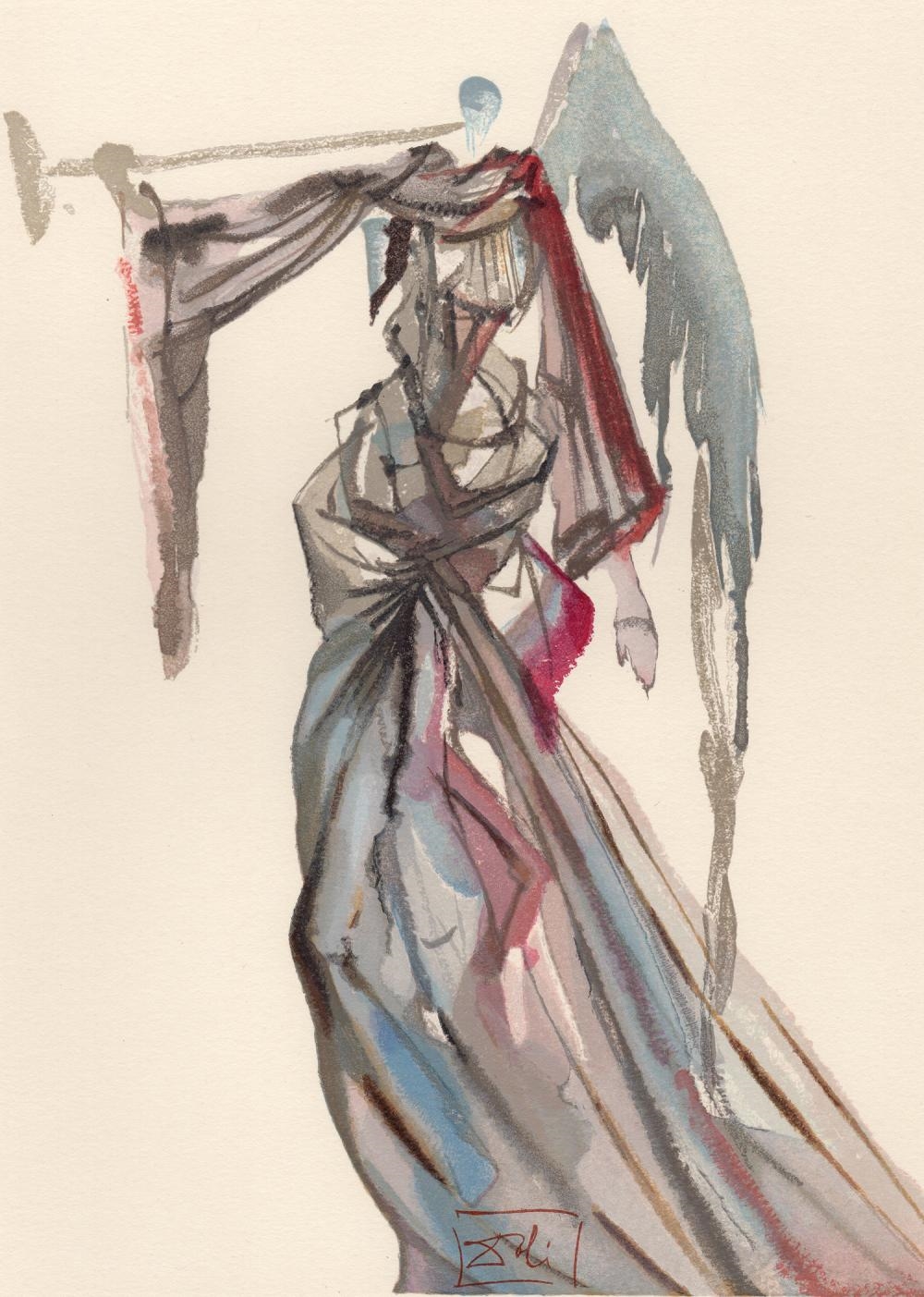 Salvador Dalí | 1960 Salvador Dali Angel Sun Authentic Woodcut Signed ...