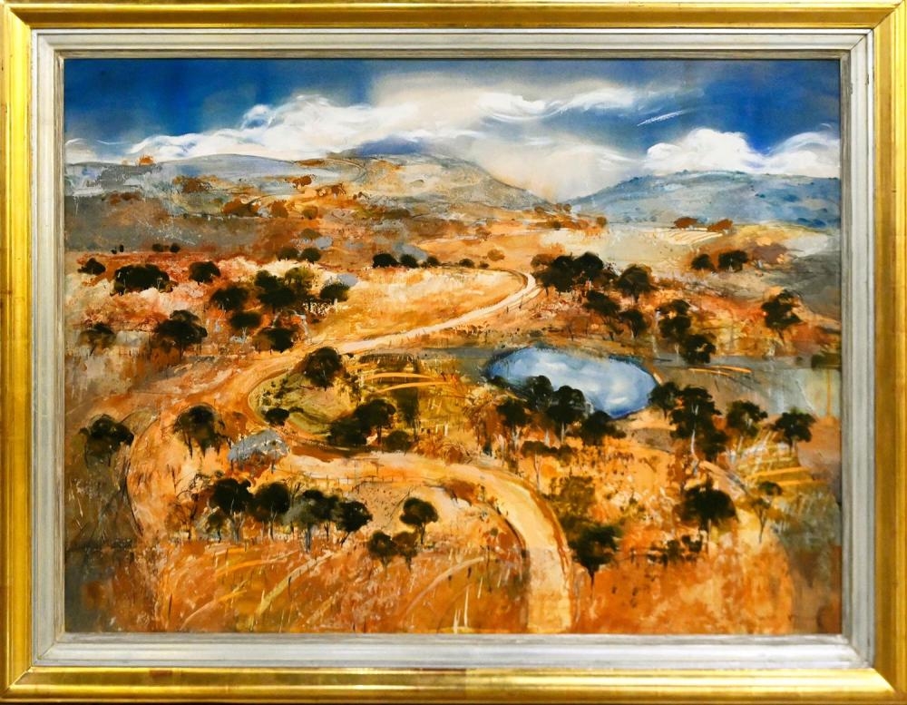 Judith White | LANDSCAPE WITH ROAD AND DAM 1996 (1996) | MutualArt