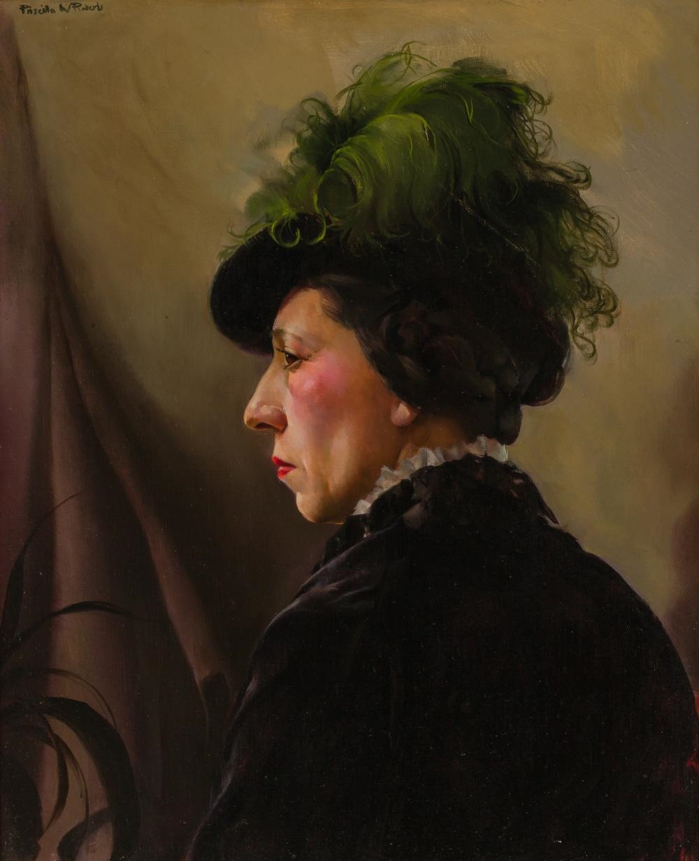 Priscilla Roberts | Self Portrait with Feathered Hat | MutualArt