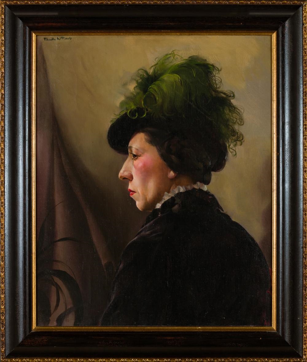 Priscilla Roberts | Self Portrait with Feathered Hat | MutualArt