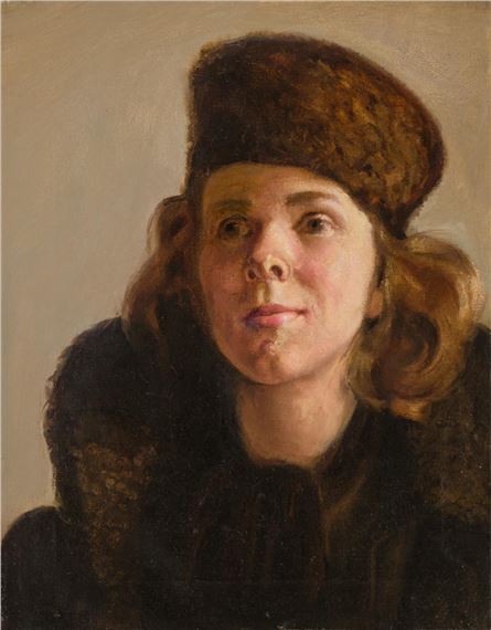 Priscilla Roberts | Self Portrait with Hat, 1938 | MutualArt