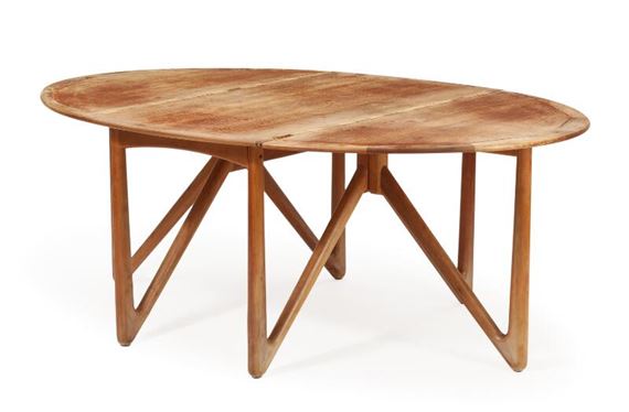 Niels Koefoed | Oval dining table with flip-down leaves with integrated ...