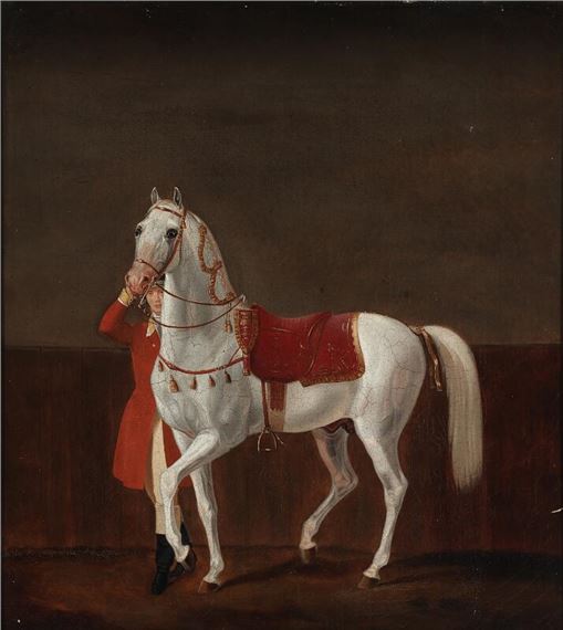 F. C. Lund | A rider with his horse in a riding court (1840) | MutualArt