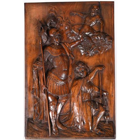 French School, 18th Century | ALLEGORIC PANEL in walnut (18th Century ...
