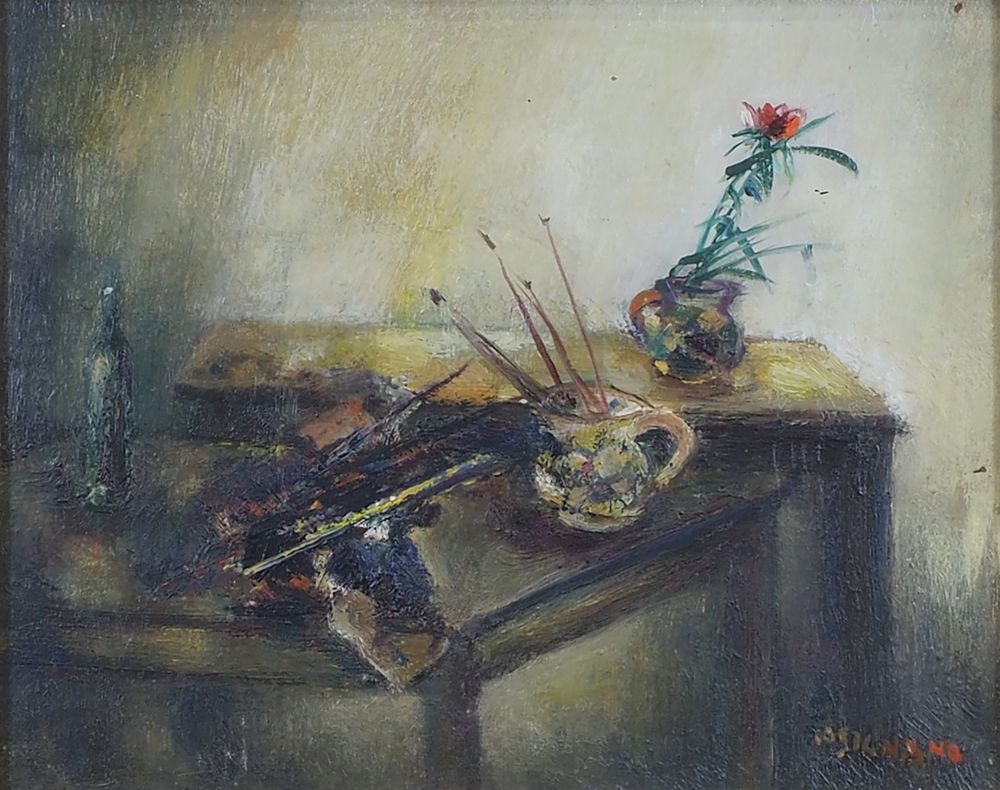 Livio Rosignano | Interno con pennelli | MutualArt