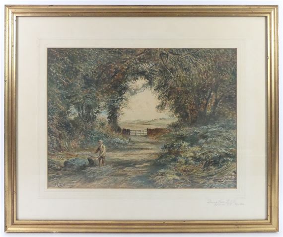 David Cox Sr. | David Cox ,th-century landscape scene with figure ...