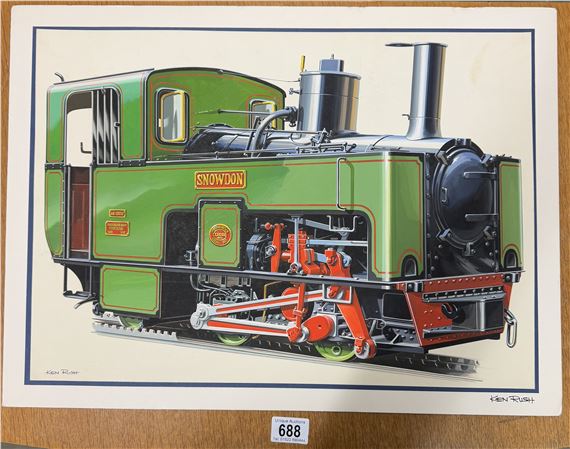 Ken Rush | A Snowdon mountain railway engine (1896) artwork by Ken Rush ...