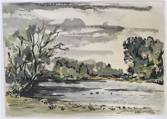 Ivor Weiss | watercolour landscape (1963) | MutualArt