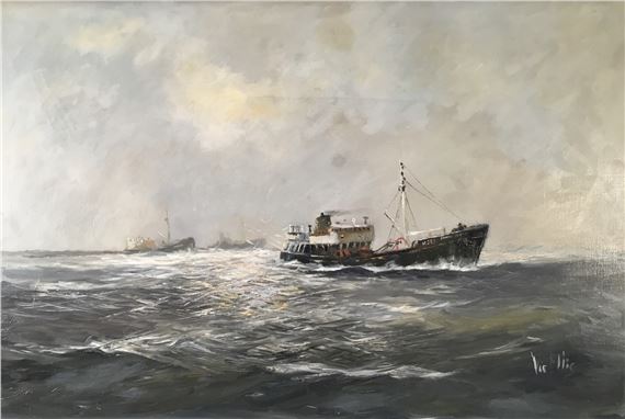 Vic Ellis | Fishing Trawlers at Sea | MutualArt
