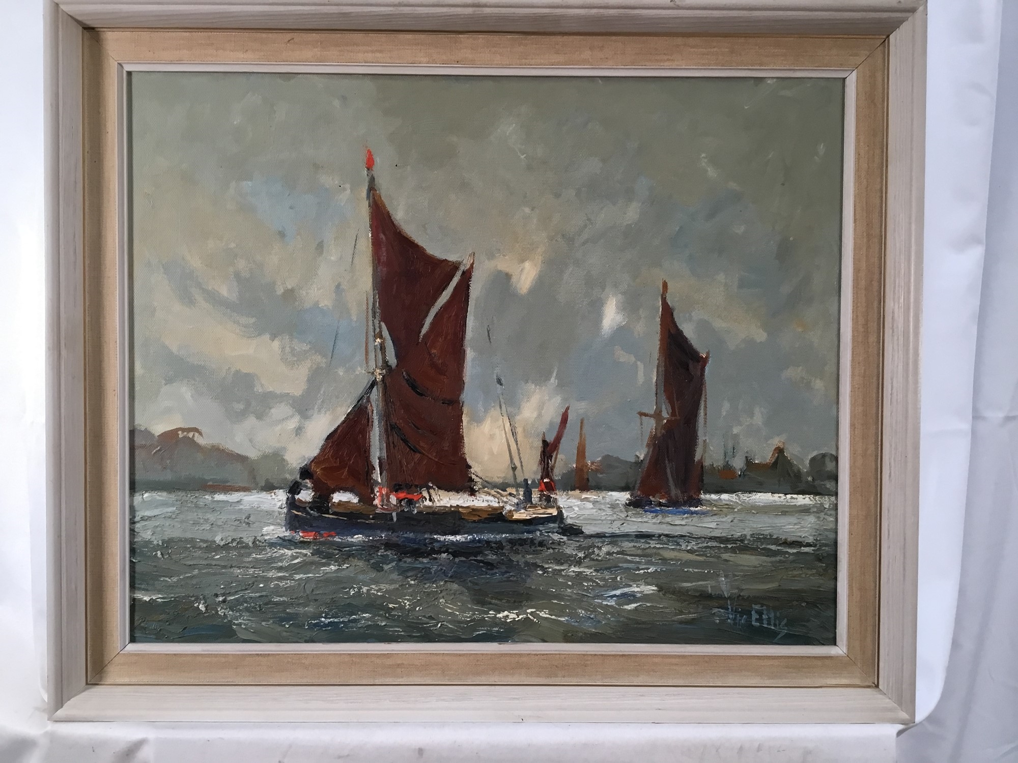 Vic Ellis Thames Barges At Sea MutualArt