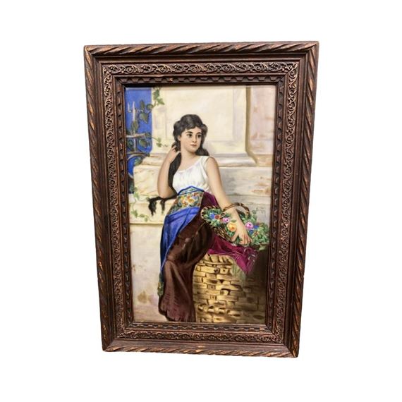 Emily Guy | Porcelain painted Plaque by Emily Guy (nee Baker) c.1870 ...