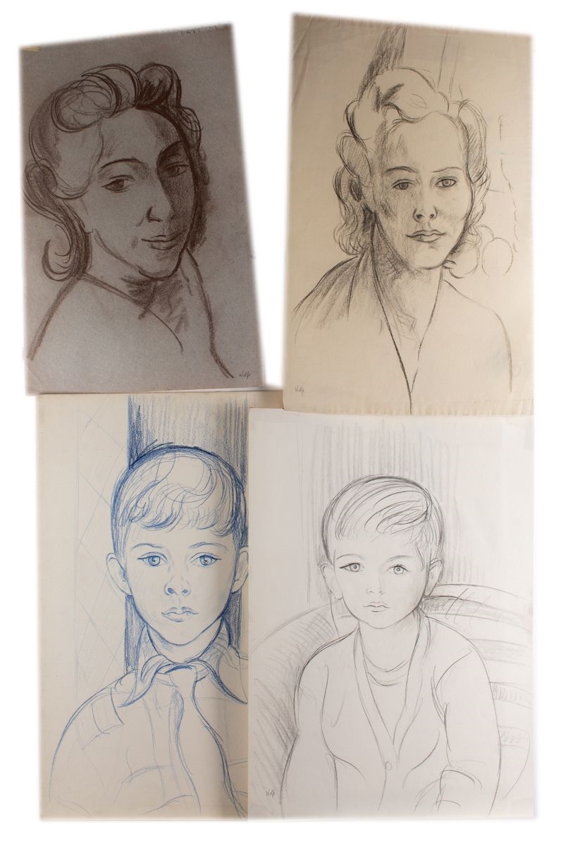 Edward Wolfe | Folio of unframed drawings in ink | MutualArt