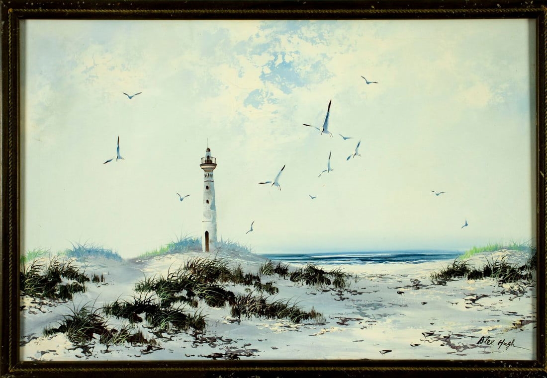Alex Hugh | Coastal Landscape with Lighthouse | MutualArt