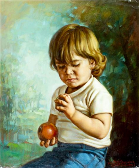 Jose Fuentes de Salamanca | Boy with Apples | MutualArt