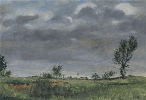 Hermann Gradl | Landscape with church (1922) | MutualArt