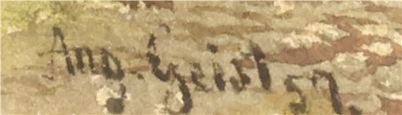 August Christian Geist | Stone bridge over a stream | MutualArt