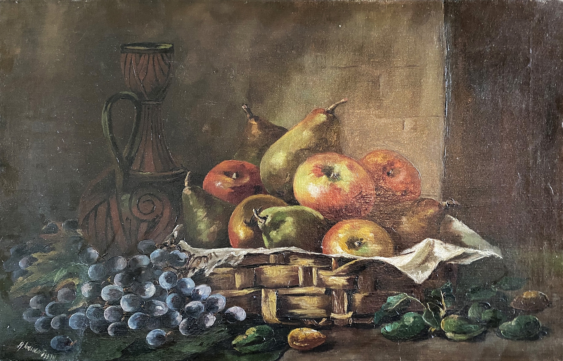 Eduard Huber-Andorf | Still life with humpbacked goblet, silver bowls ...