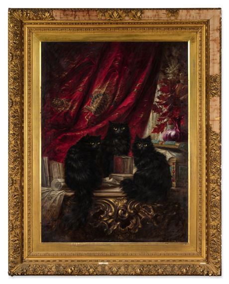 Carl Kahler | Three Black Cats | MutualArt