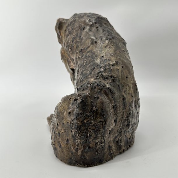 Arthur Craco | Glazed stoneware sculpture of a seated dog | MutualArt