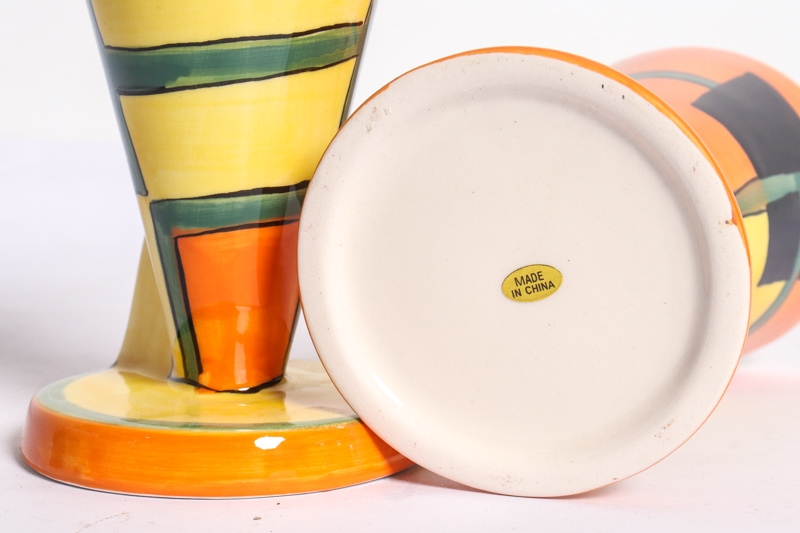 Clarice Cliff | A pair of Art Deco style vases | MutualArt