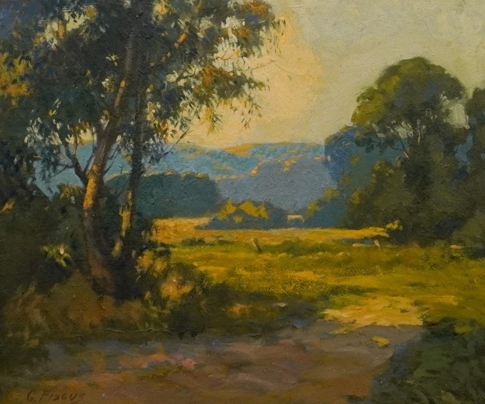 Gordon Fiscus | Landscape with Trees and Mountains | MutualArt
