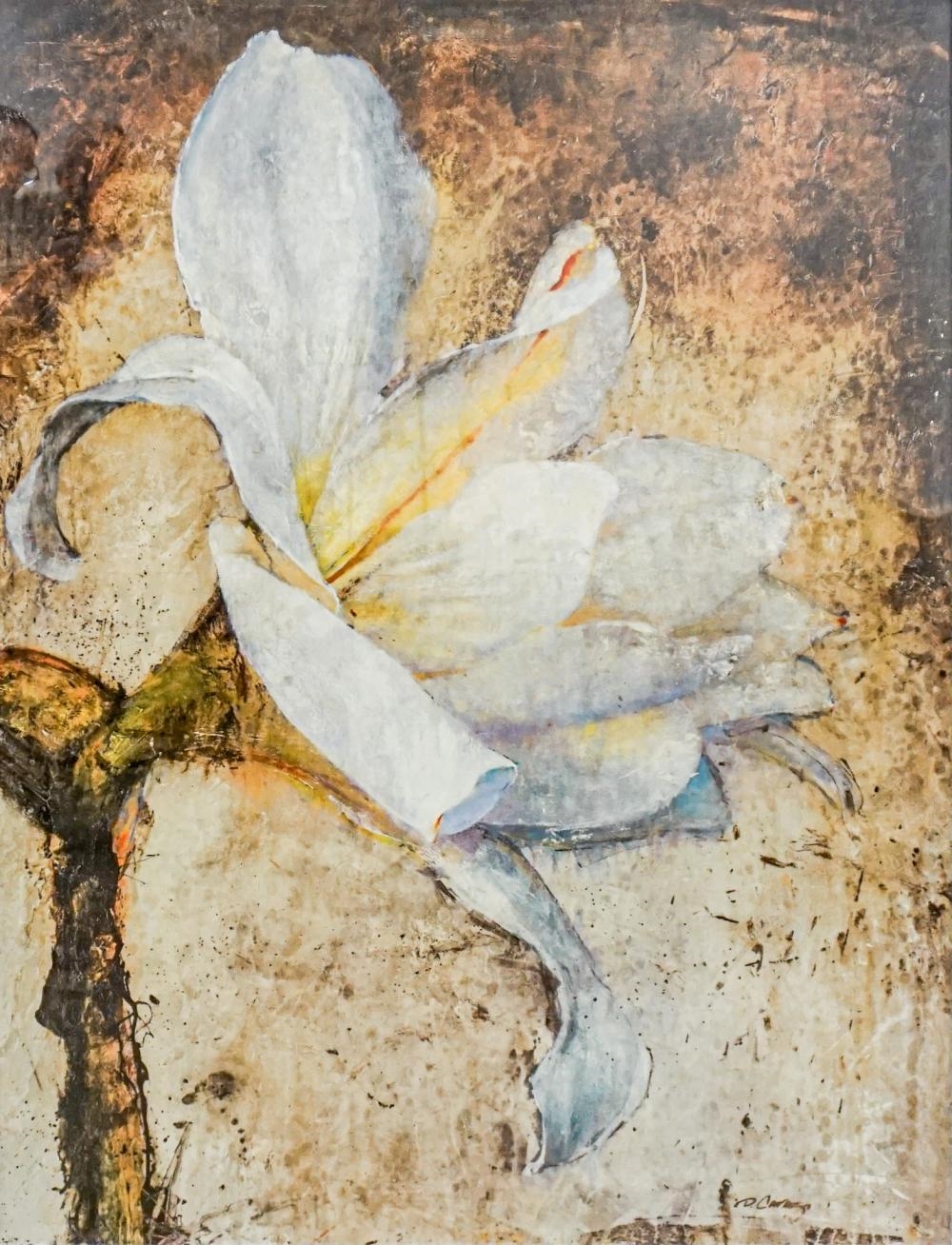 Ethan Allen | Ethan Allen Photolithograph of a White Iris | MutualArt