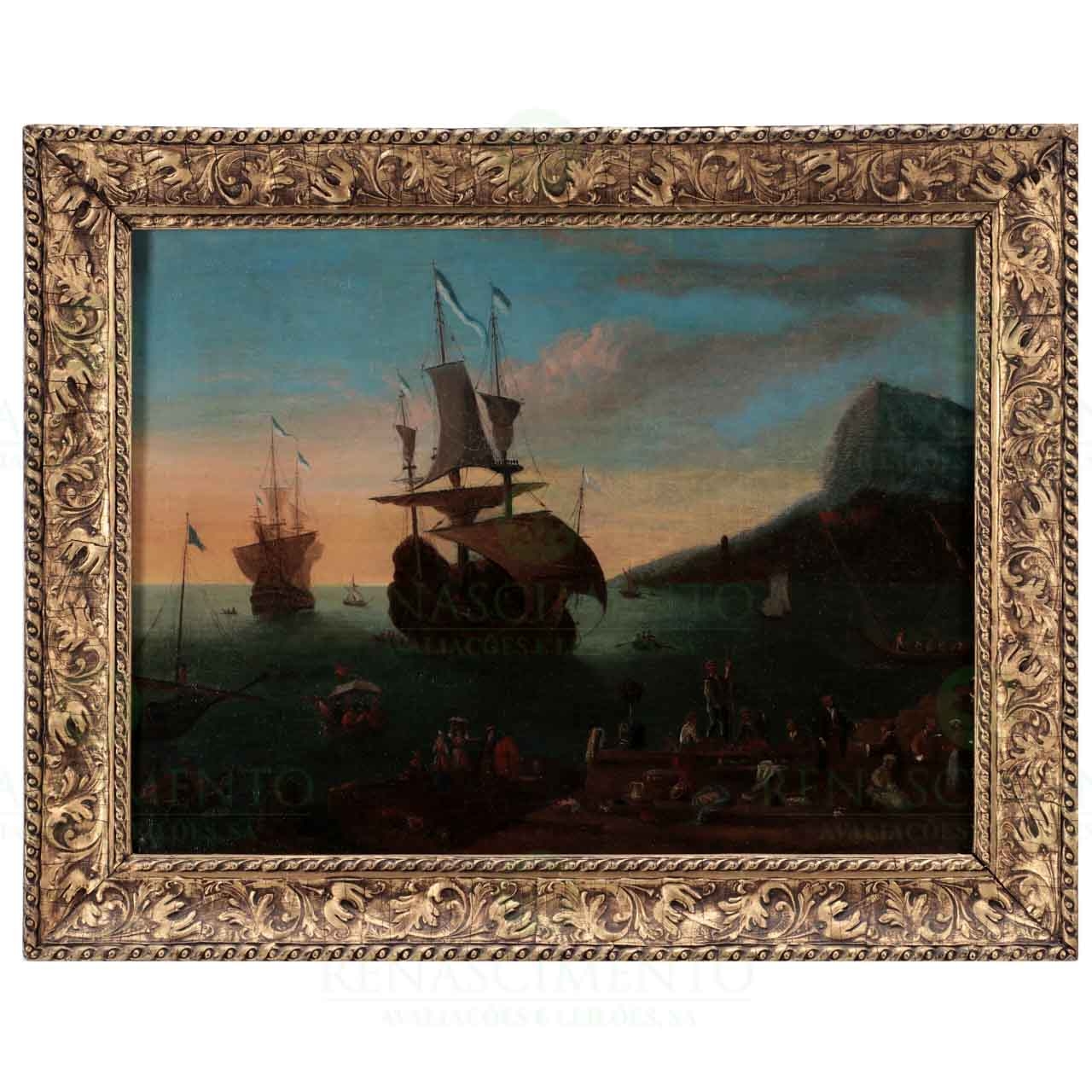 Dutch School, 18th Century | PORT SCENE WITH FIGURES | MutualArt