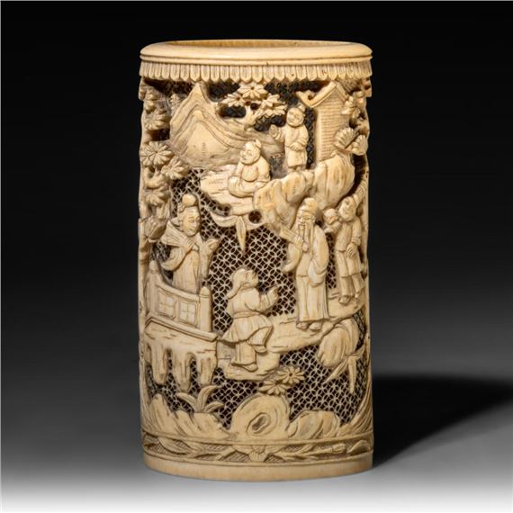 Republic Period | A Chinese ivory sculpted vase | MutualArt