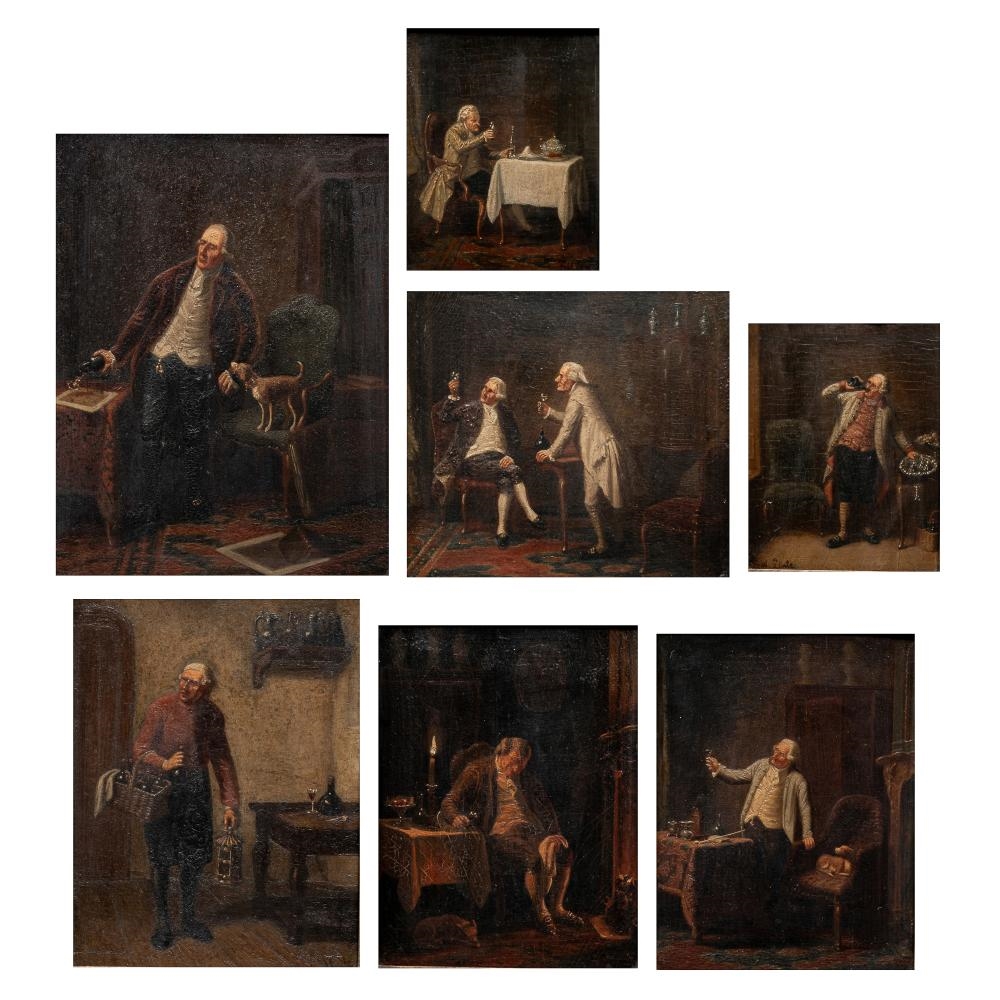 Frederik Lintz | a collection of seven interior scenes in 18thC ...