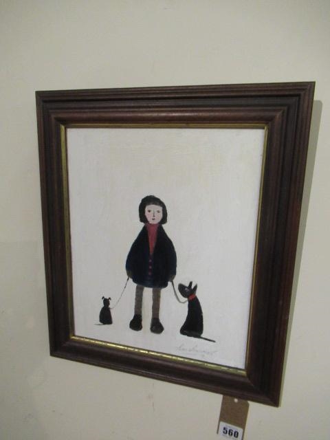 Jim Trueman | GIRL AND TWO DOGS | MutualArt