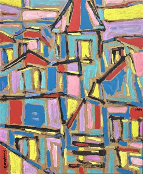 Philippe Visson | Philippe VISSON (1942-2008) Village in the sun, 1994 ...