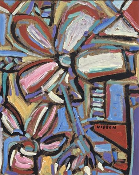 Philippe Visson | Philippe VISSON (1942-2008) Exploded flower, 1996 Oil ...