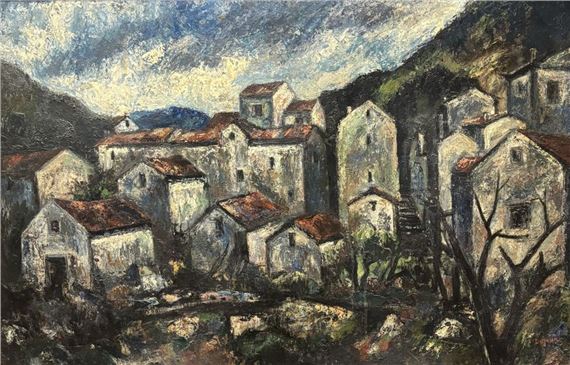 Dejean Pierre | View of a village probably in Corrèze (1955) | Compare ...