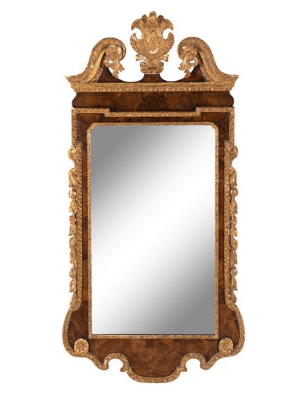 George Nakashima | A George II Burl Walnut and Parcel Gilt Mirror (Mid ...