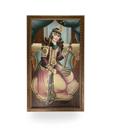 Persian School, 19th Century | Large 19th C. Persian Qajar Oil On ...