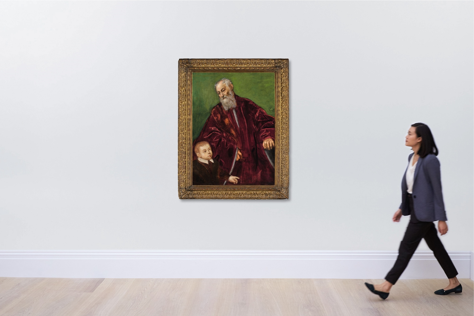 Jacopo Tintoretto | Portrait of a Venetian Senator with a Young Boy ...