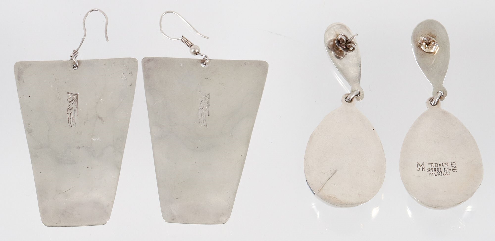Sterling | Ray Tracy and Taxco Modernist Silver Earrings | MutualArt