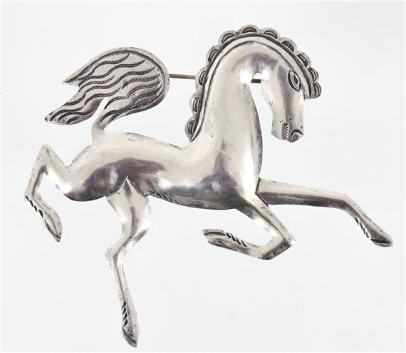 Sterling | Vintage Silver Prancing Horse Brooch | MutualArt