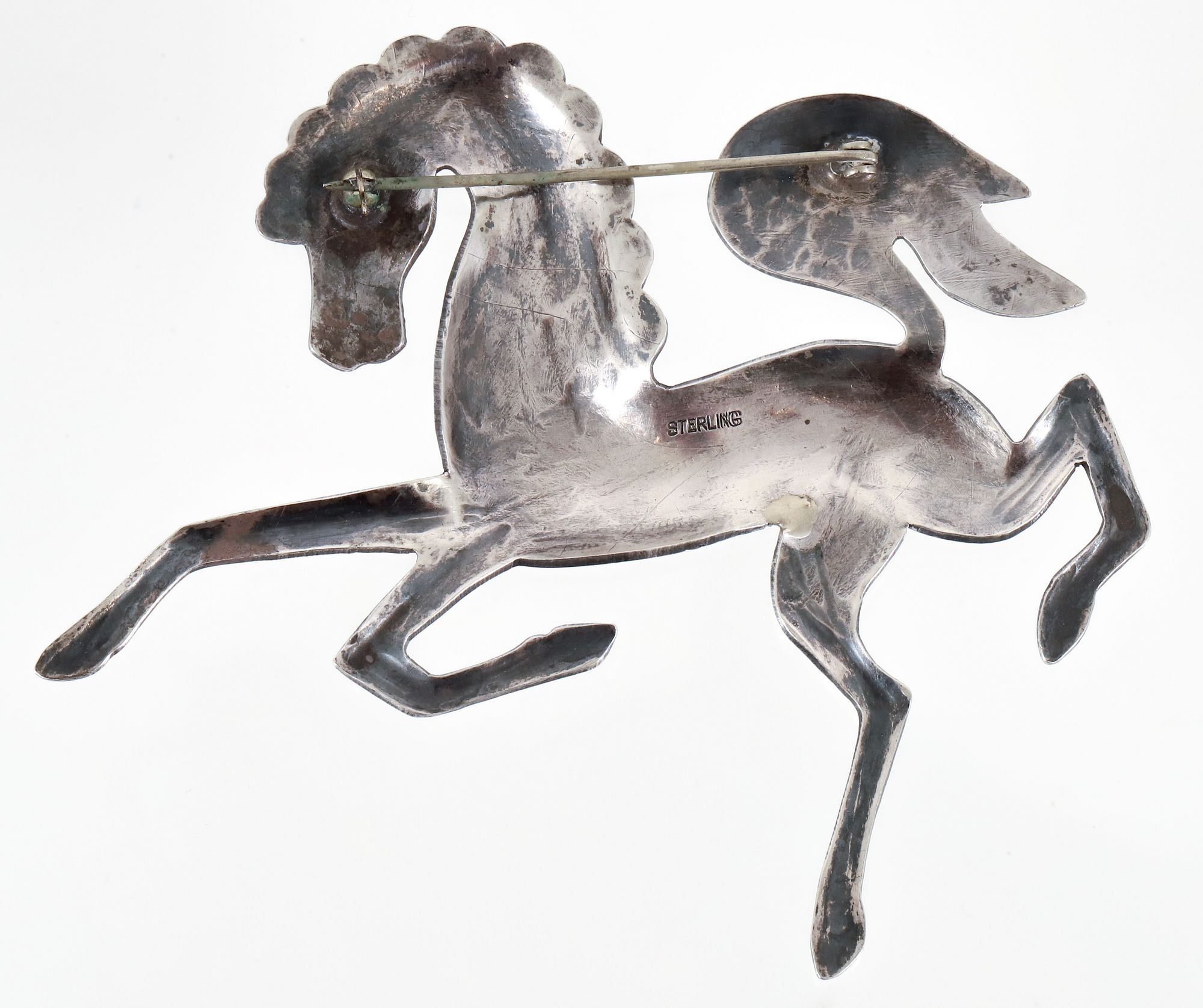 Sterling | Vintage Silver Prancing Horse Brooch | MutualArt