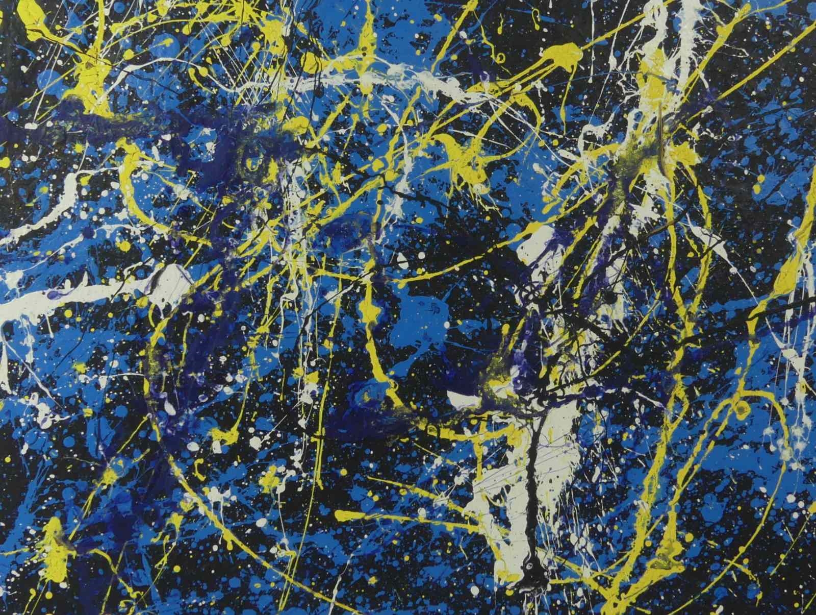 Jackson Pollock | Style of Jackson Pollock abstract drip oil painting on canvas | MutualArt