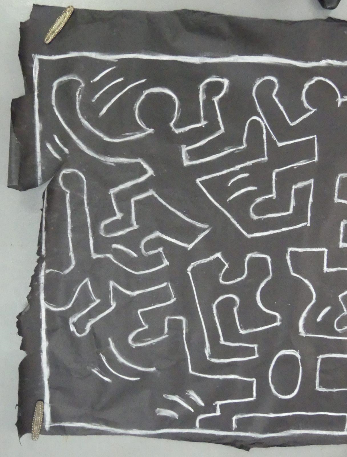 Keith Haring | Subway Series chalk drawing on black paper attributed to ...