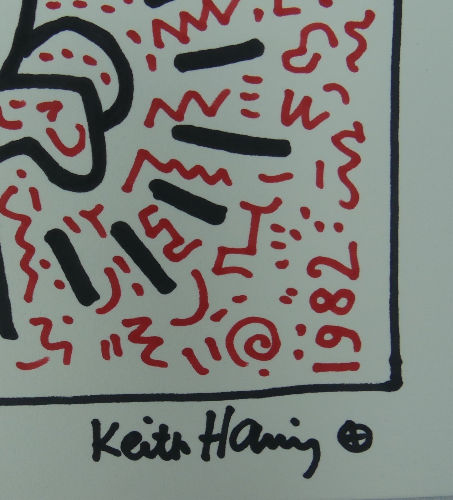 Keith Haring | Manner of Keith Haring marker drawing on paper depicting ...