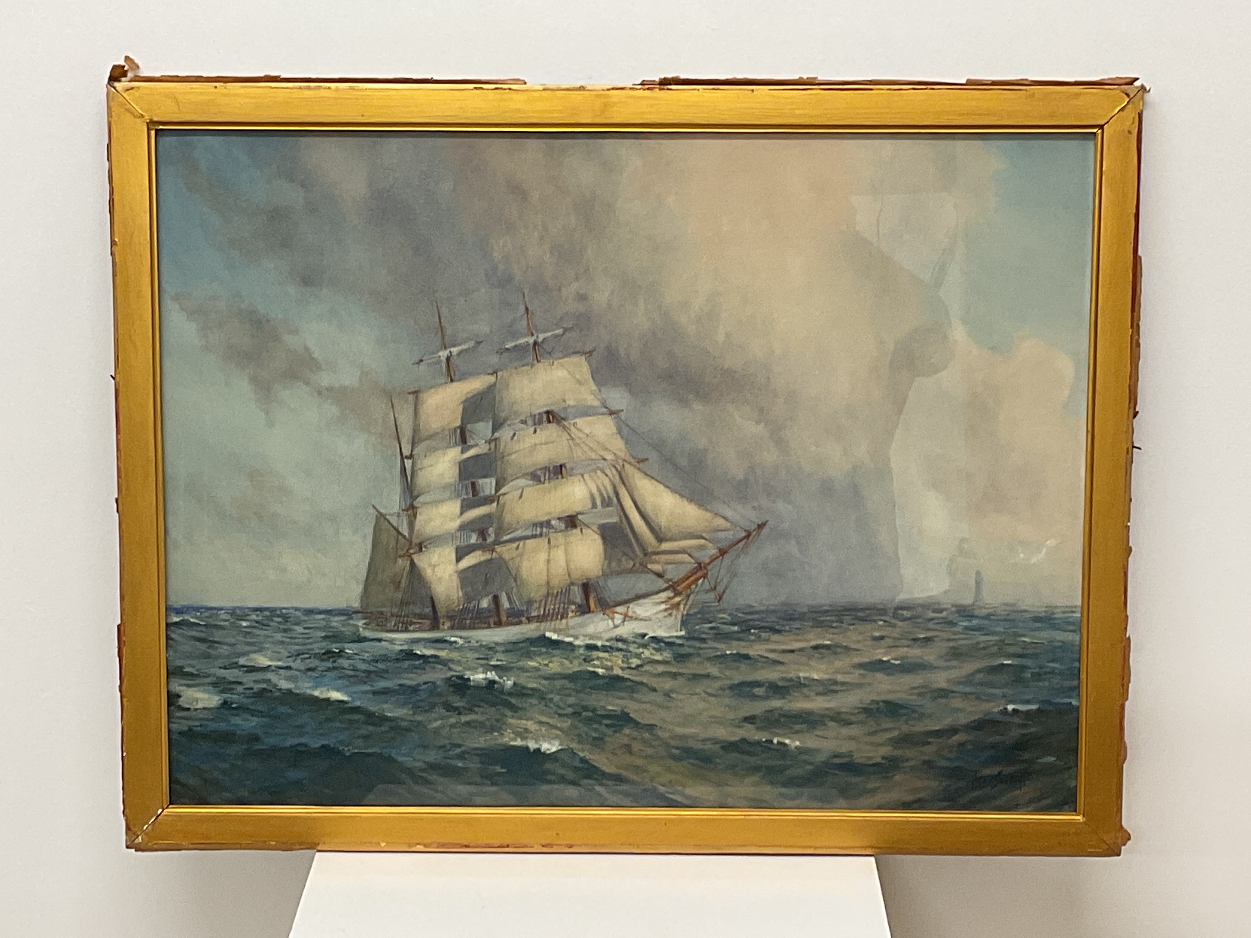 Hely Augustus Morton Smith | Masted billowing vessel at sea with ...