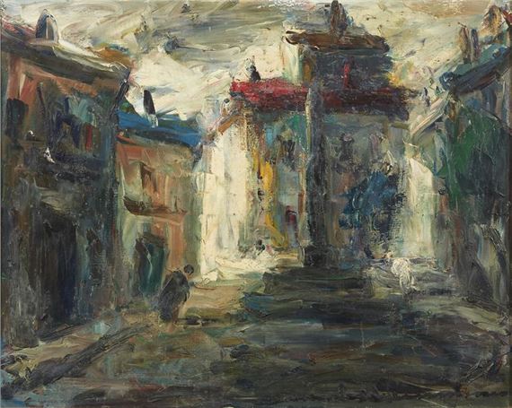 Elemer Vagh-Weinmann | Busy street with fountain | MutualArt